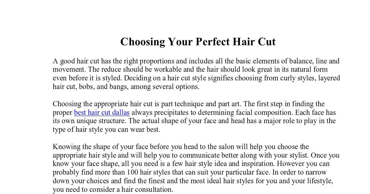 Choosing Your Perfect Hair Cut | DocHub