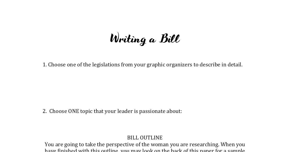 Writing a Bill | DocHub