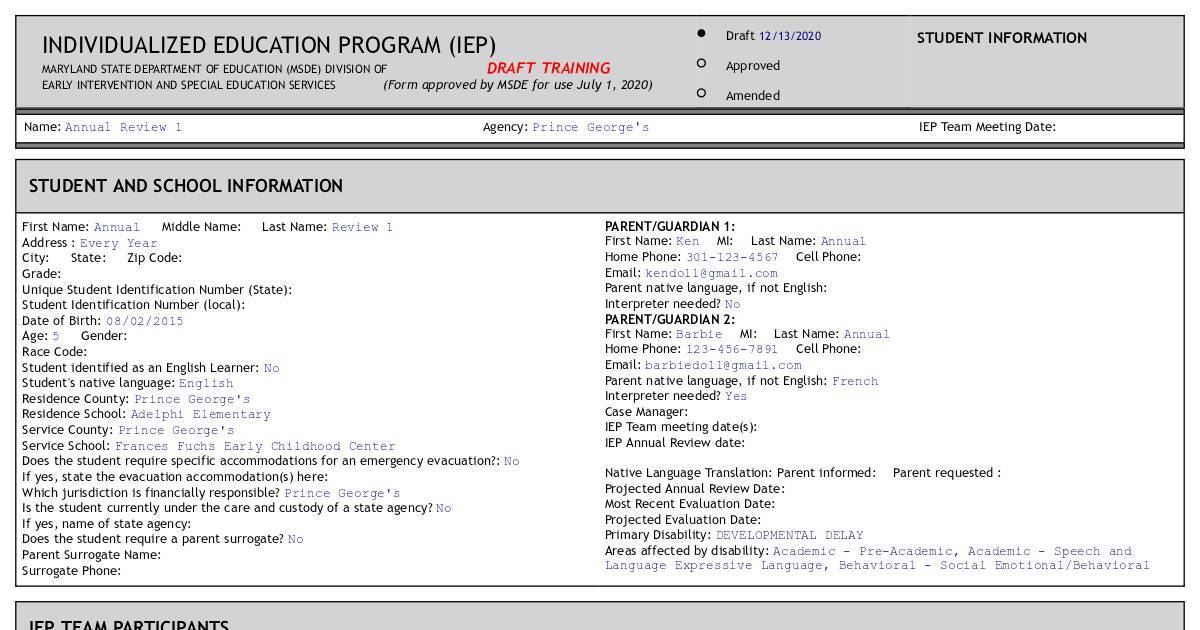 Sample IEP .pdf | DocHub