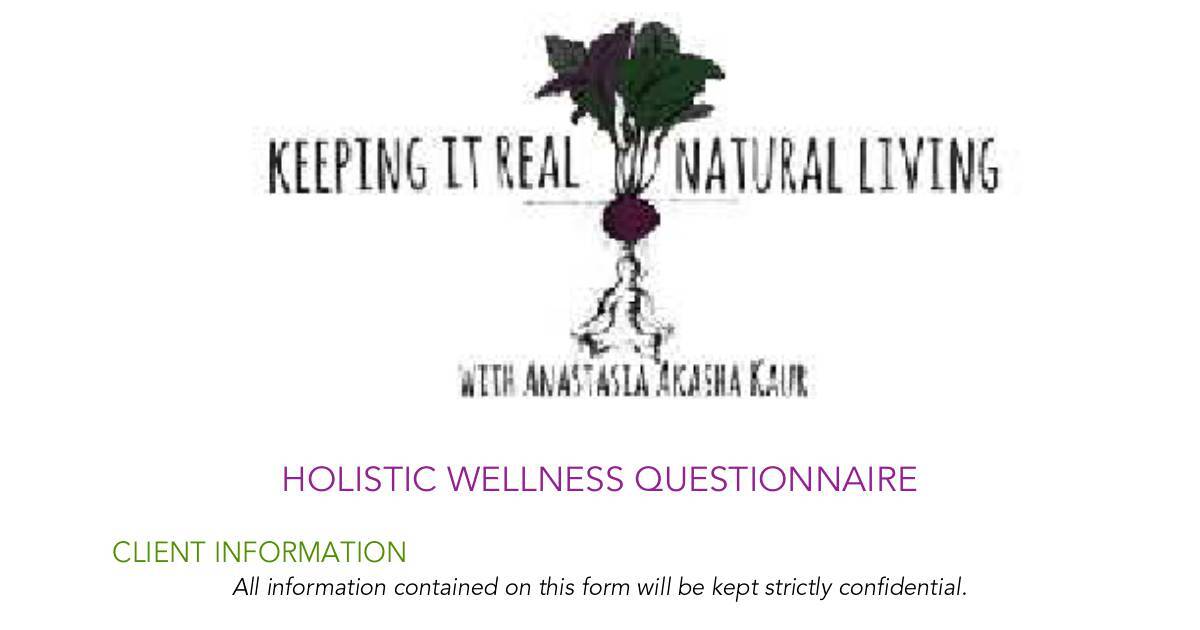Holistic Health Questionnaire fill_Optimize | DocHub