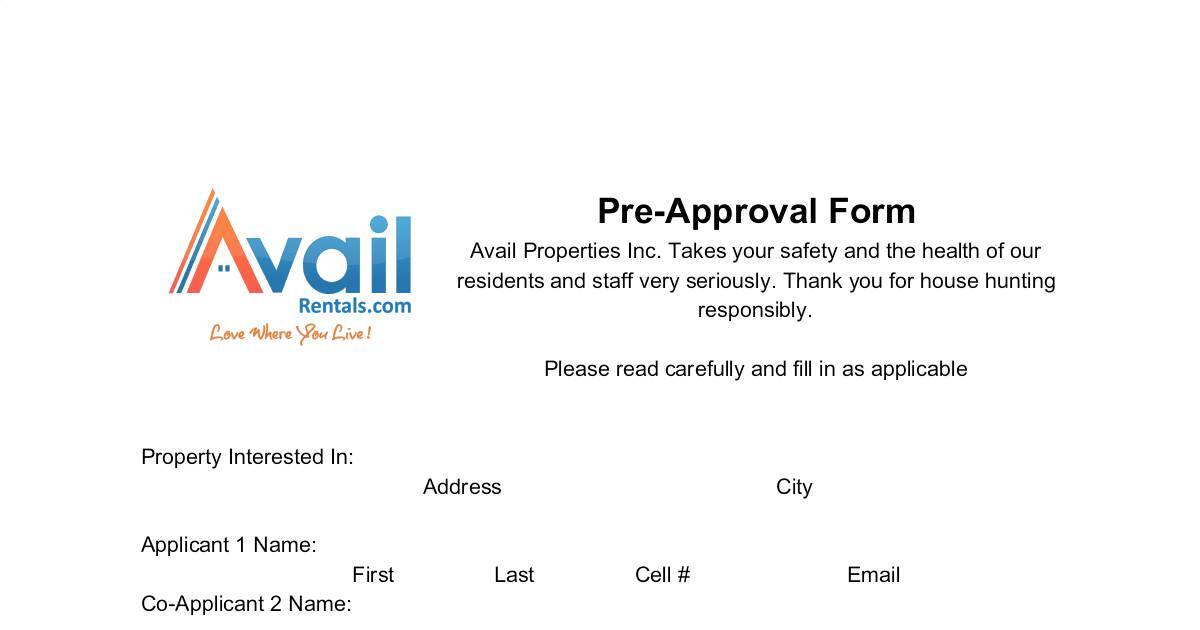 Pre-Approval Form | DocHub