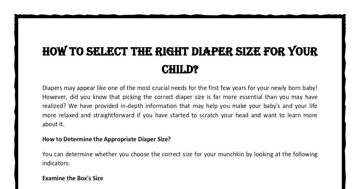 How to select the right diaper size for your child.pdf | DocHub