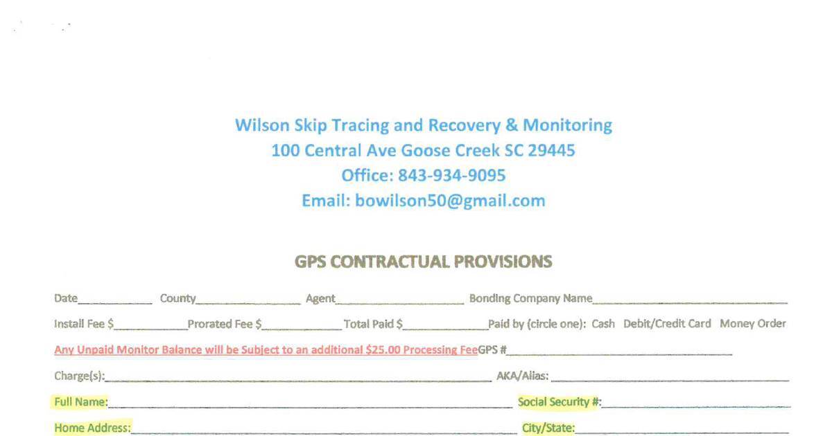 Feagin. Wilson's GPS Monitor | DocHub