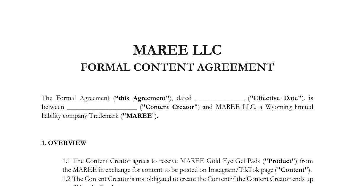 MAREE Formal Content Agreement.pdf | DocHub