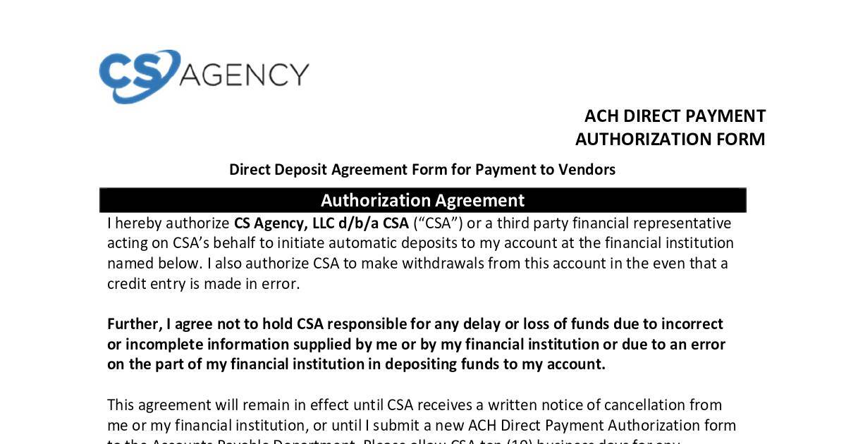 ACH Direct Payment Authorization Form (2).pdf | DocHub
