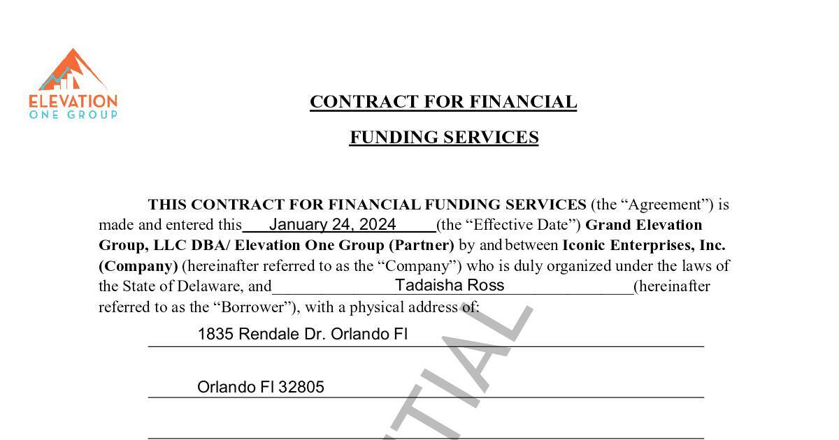 Elevation One Group Client Agreement/Application | DocHub