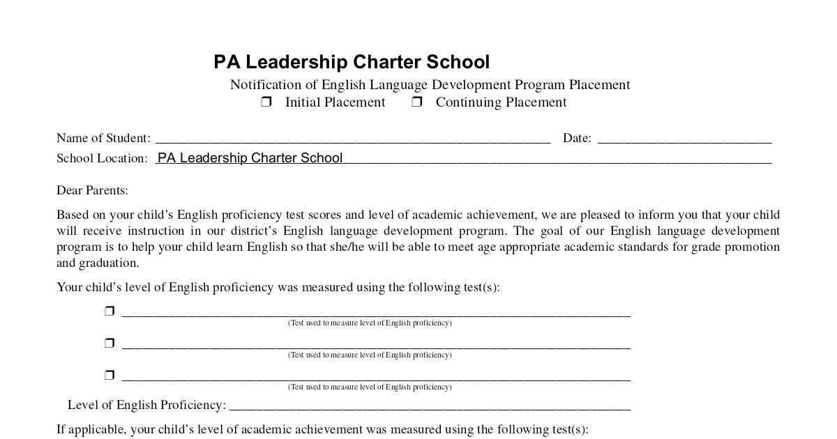 Notice of ELL Program Placement (1) | DocHub