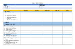 Daily Lesson Log Template Free Download