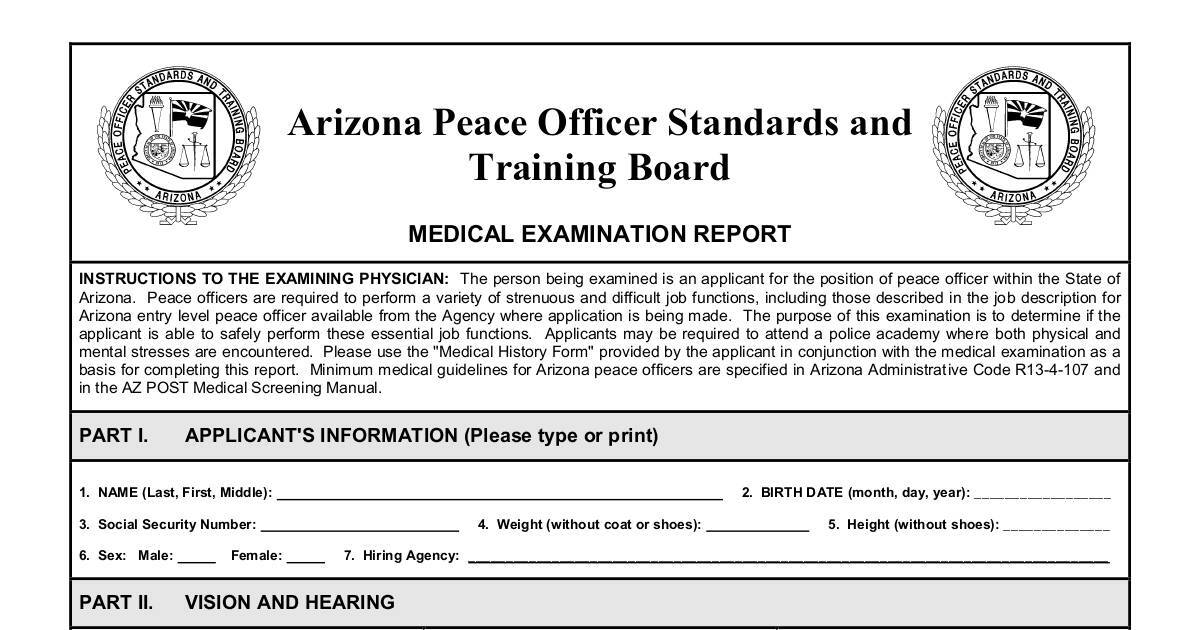 AZ POST medical exam form.pdf | DocHub