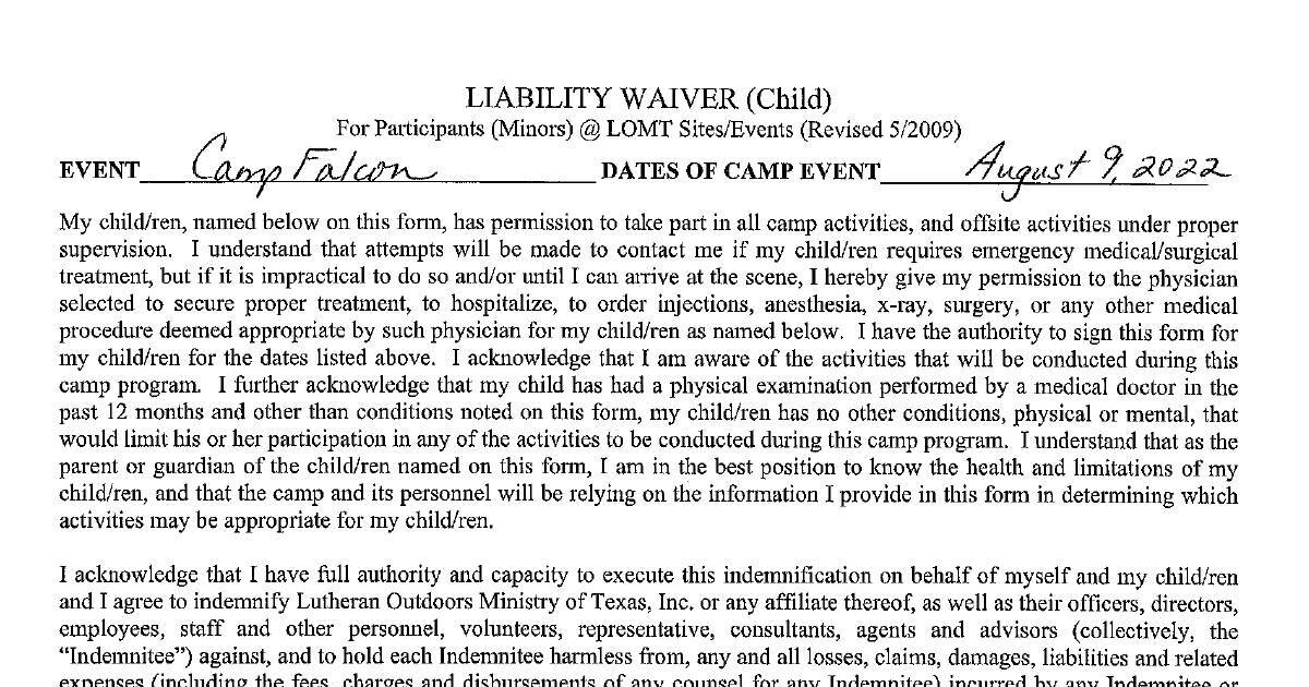 Camp Falcon Liability Waiver 2022.pdf | DocHub
