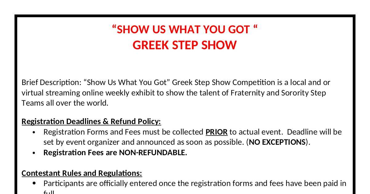 Greek Step Show Rules & Regulation.docx | DocHub