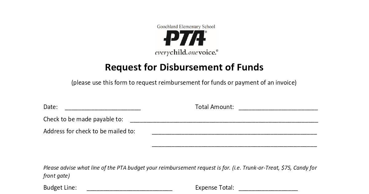 Request for Disbursement of Funds | DocHub