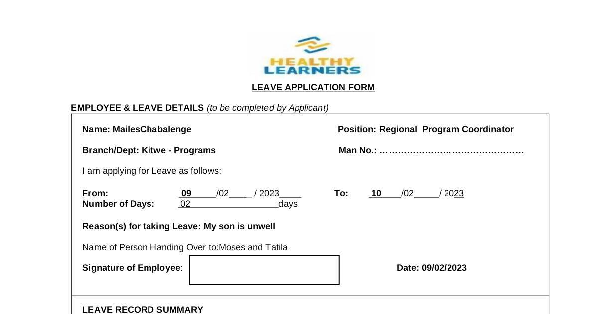 LEAVE FORM HL.docx | DocHub