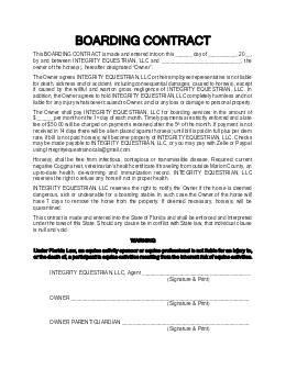 BOARDING CONTRACT pdf DocHub