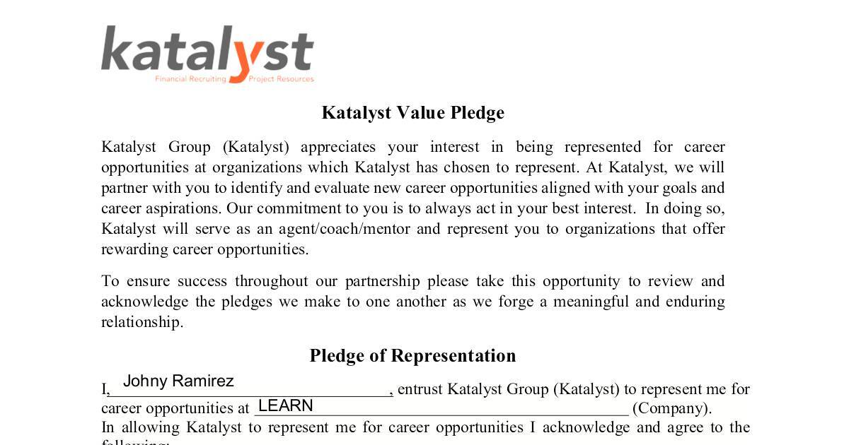 Katalyst Executive Search Value Pledge 2025.pdf | DocHub