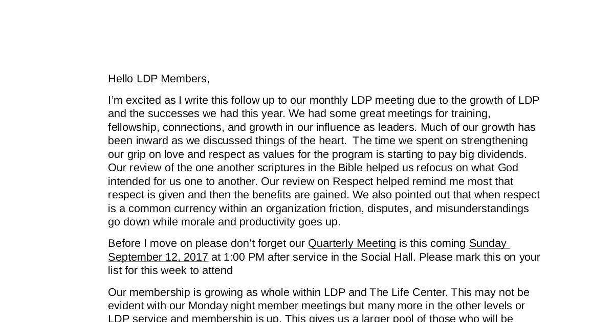 August LDP Notes | DocHub