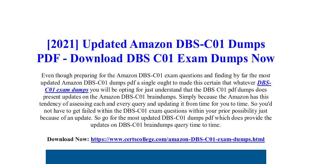 Why We Opt for Amazon DBS-C01Dumps PDF and Get Very best Outcome.docx.pdf | DocHub