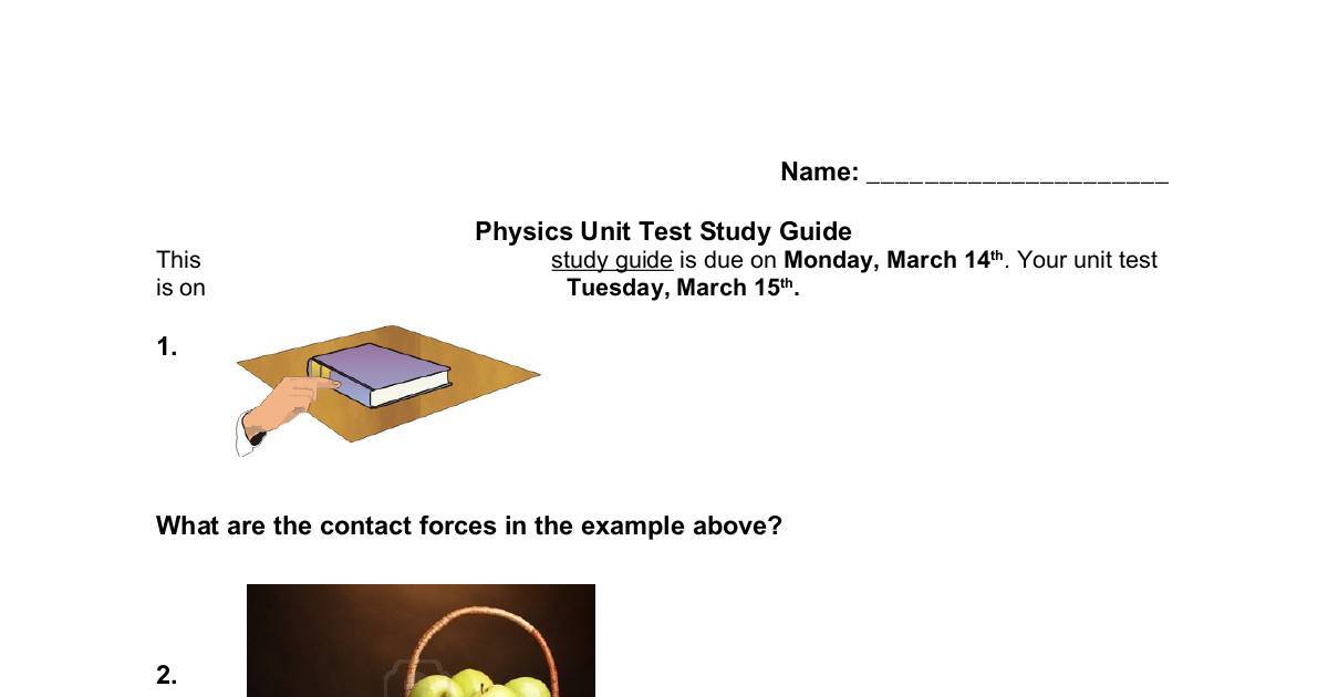 Physics Unit Test Study Guide | DocHub