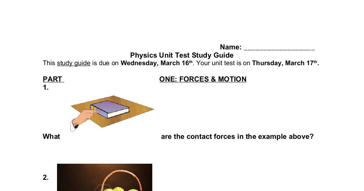 Physics Unit Test Study Guide | DocHub