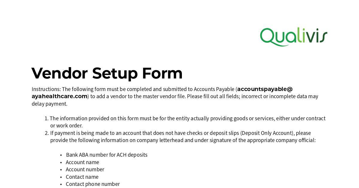 Q_Vendor_Setup_Form.pdf | DocHub