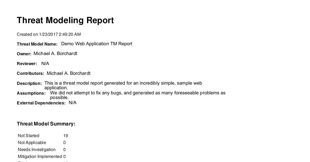 ThreatModelingReportExample | DocHub