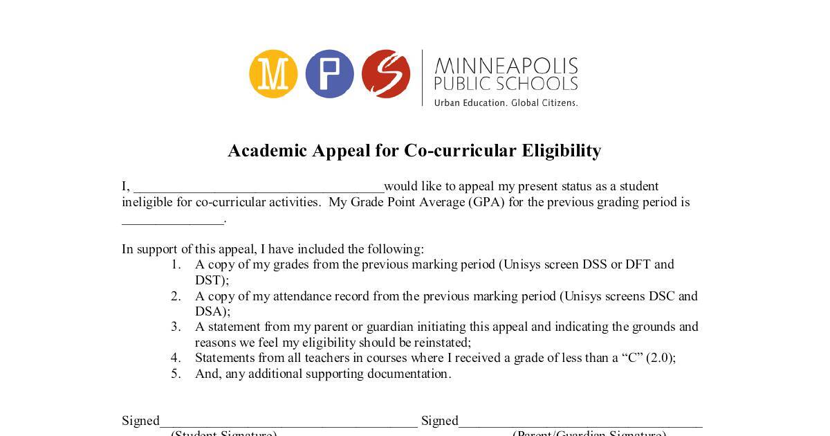 MPS Athletic Appeal Form .pdf | DocHub