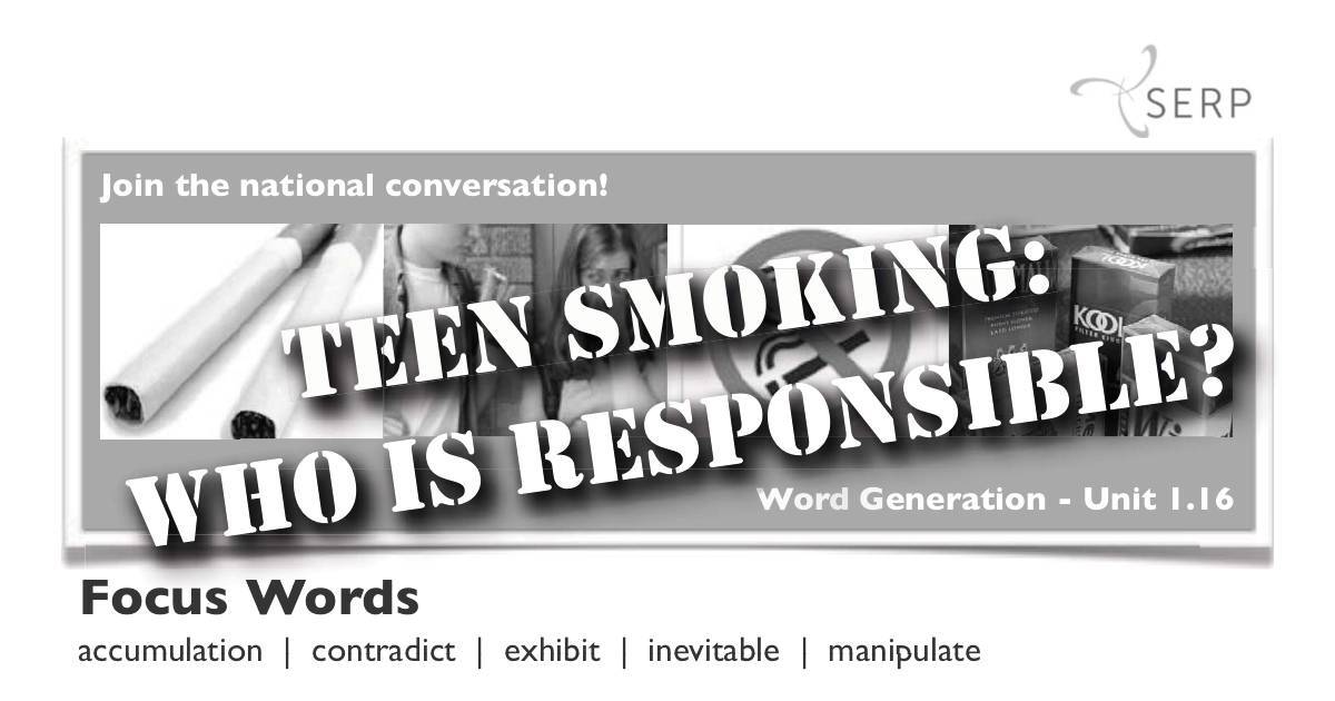 3-2-1 Week 3 Teen Smoking Who is responsible? | DocHub