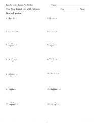 Solving Two Step Equations With Integers Pdf Tessshebaylo