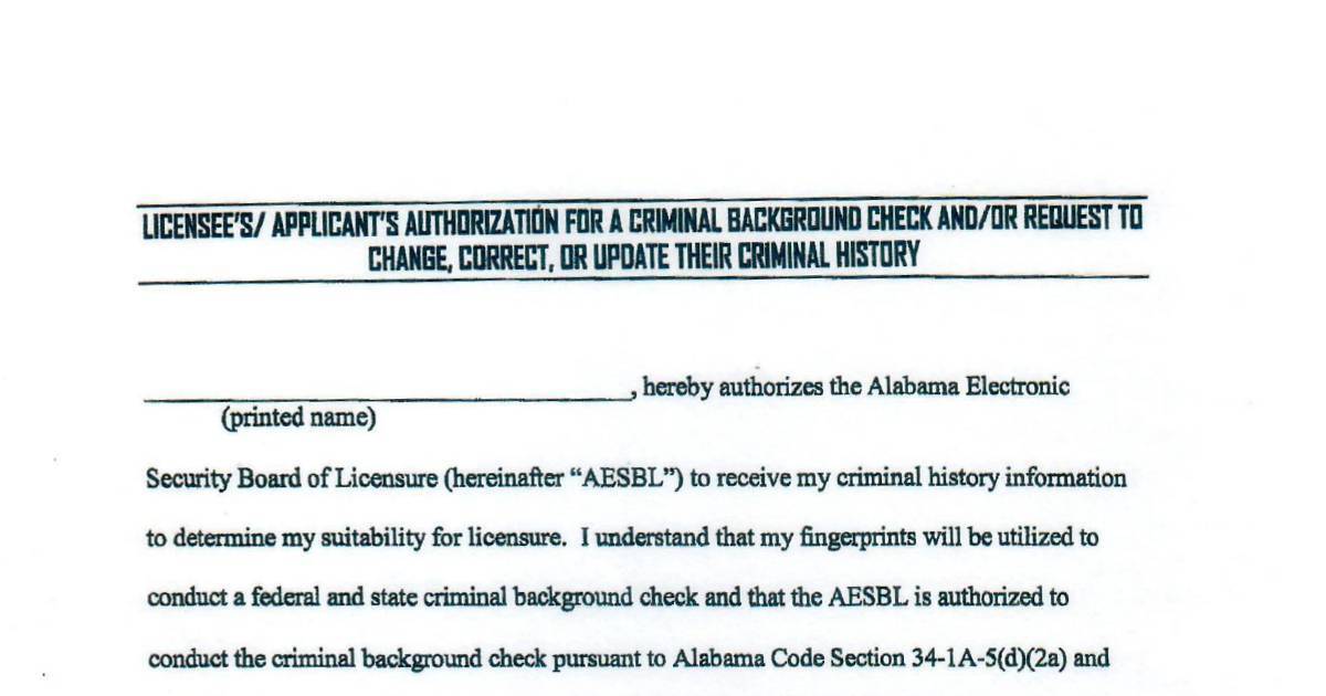 Alabama Alarm Licensing | DocHub