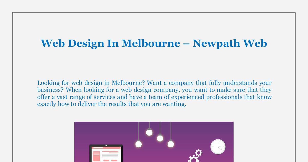Web Design In Melbourne – Newpath Web | DocHub