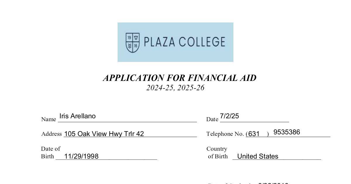 Financial Aid Application AY's - updated as of 9-23-24.pdf | DocHub