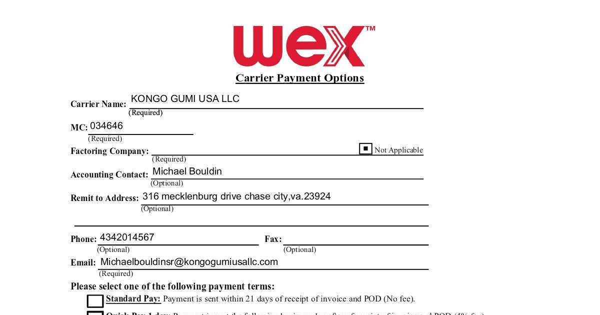 Carrier Payment form - Port Side Logistics fillable.pdf | DocHub