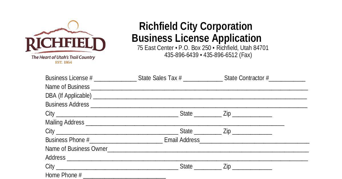 Business License Application | DocHub
