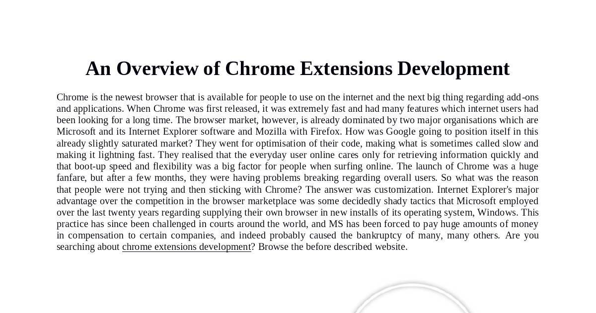 An_Overview_of_Chrome_Extensions_Development | DocHub