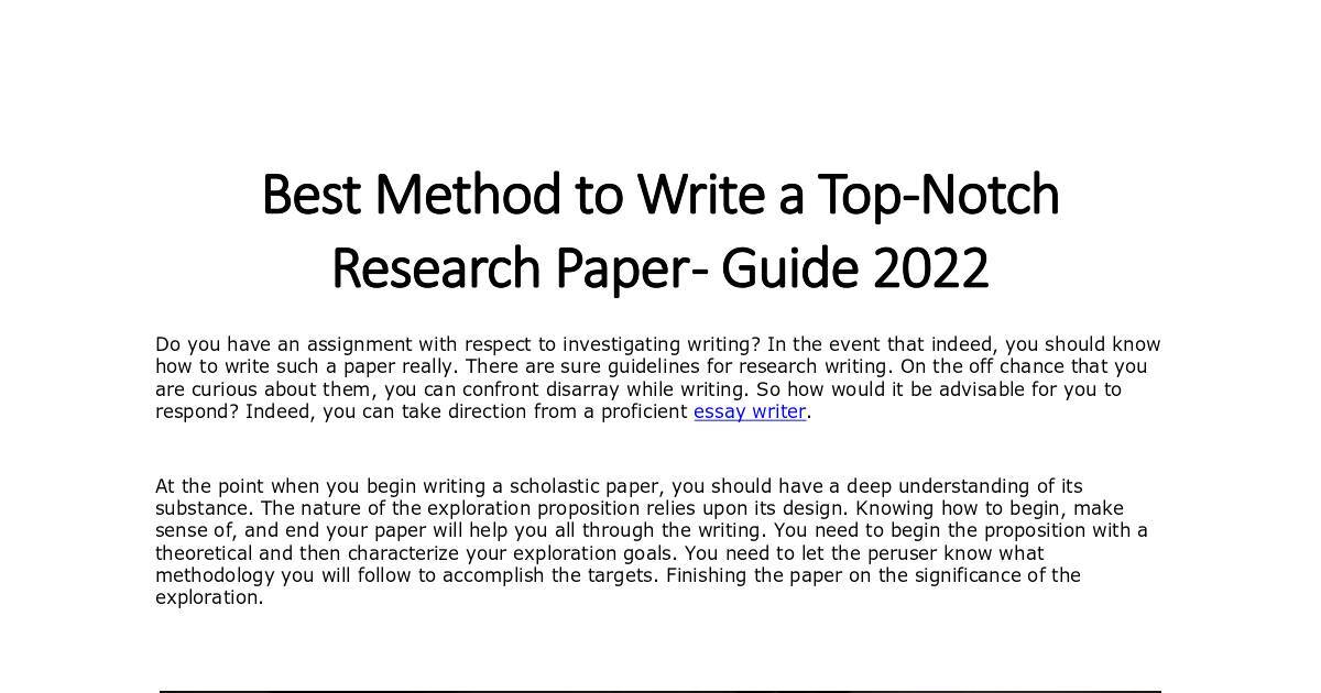 Best Method to Write a Top-Notch Research Paper - Guide 2022.pdf | DocHub