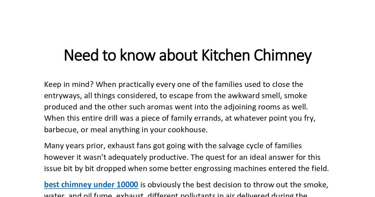 need to know about kitchen chimney.pdf | DocHub