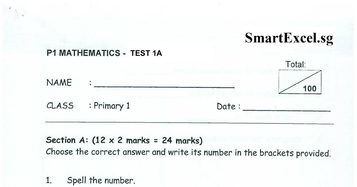 P1 MATHEMATICS - TEST 1A.pdf | DocHub