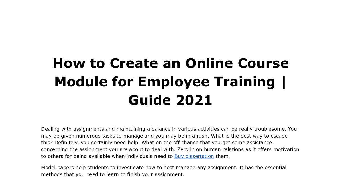 How to Create an Online Course Module for Employee Training _ Guide ...