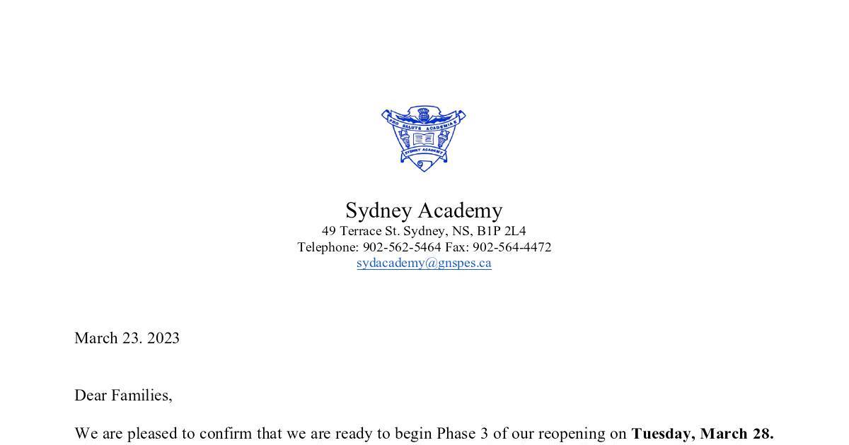 Sydney Academy Update March 23.pdf | DocHub