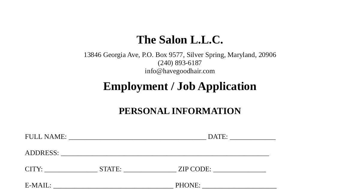 Salon Employment-Application_2023.pdf | DocHub