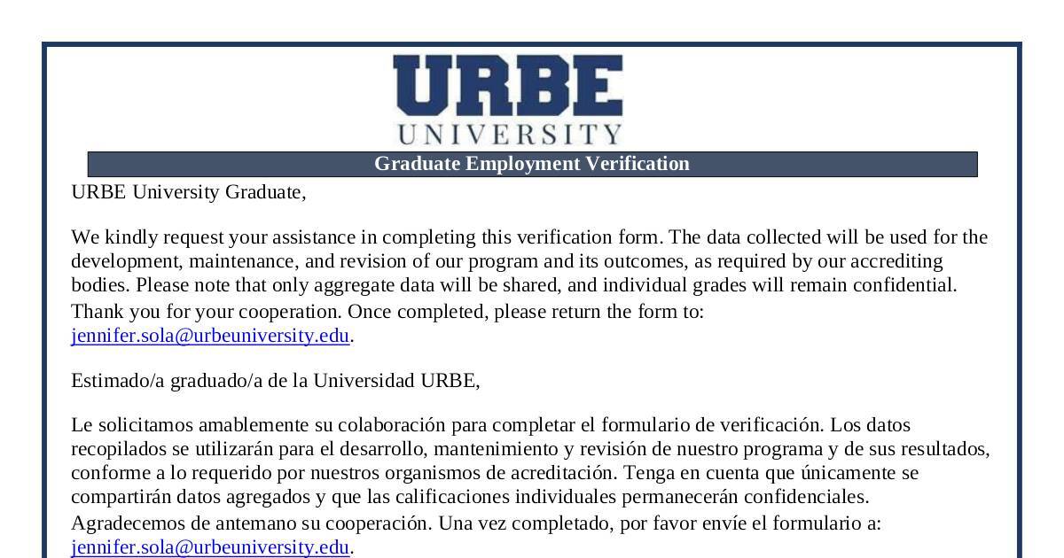 Graduation Employment verification Form.docx | DocHub