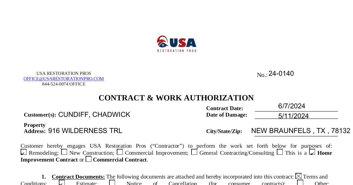 Retail Contract & Work Authorization Cash pay client.docx | DocHub