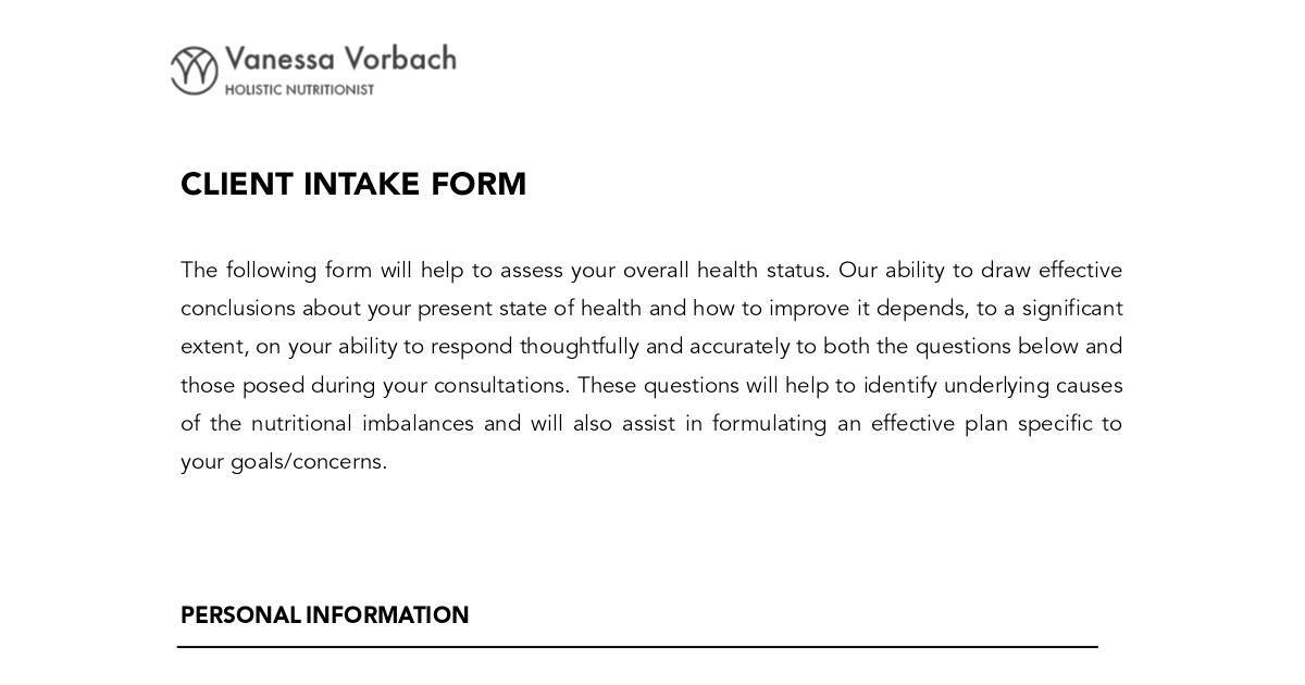 Client Intake Form website v.2.5 | DocHub