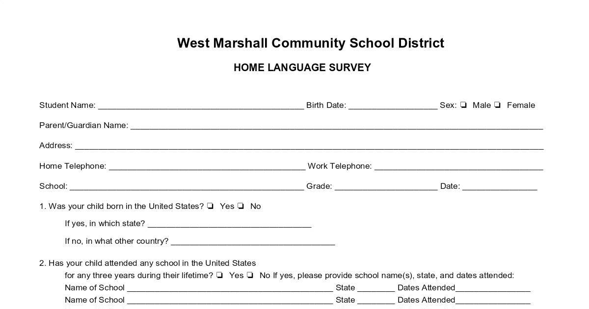Home Language Survey 19-20 registration | DocHub